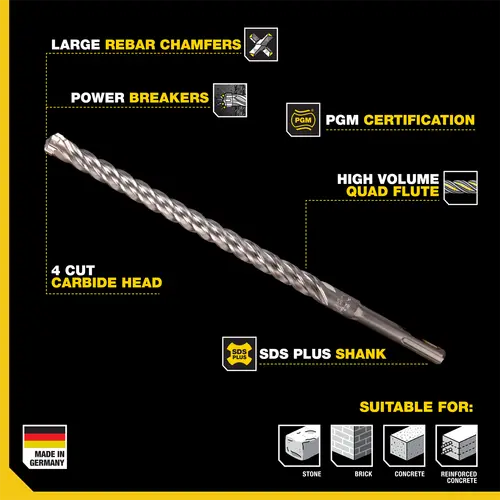 Kango 4 Cut 10mm SDS Drill Bit - Sports Floor Australia